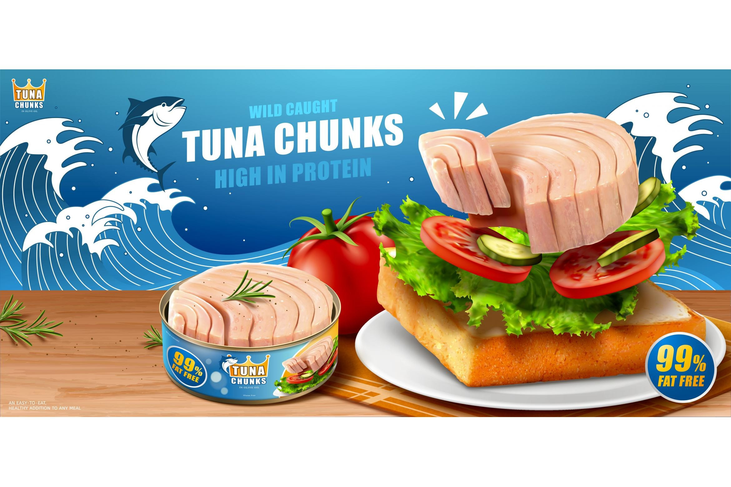 Canned tuna chunk banner ad, a Flyer Template by TotallypicRF