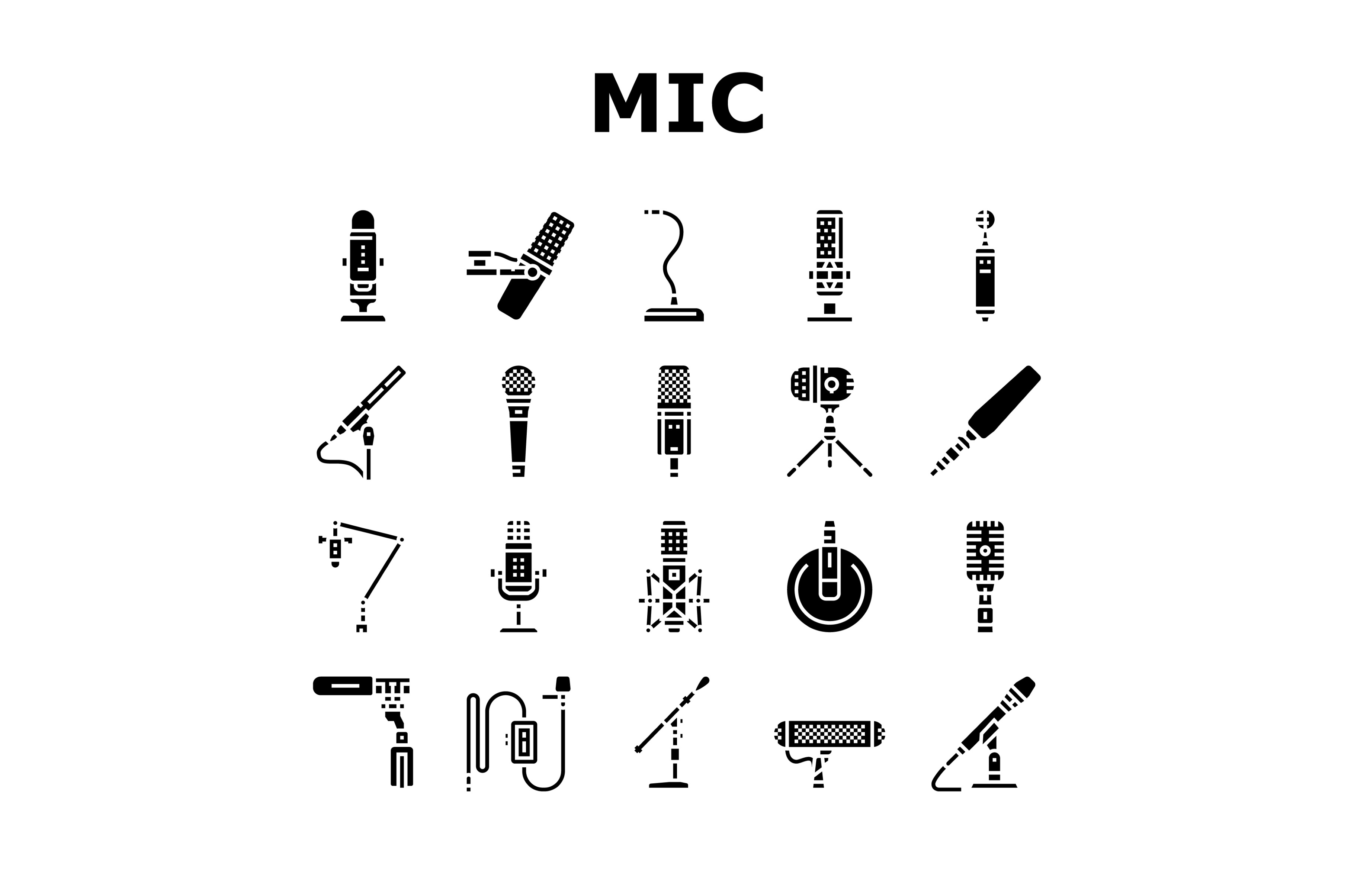 mic microphone voice podcast icons, an Object Graphic by pikepicture