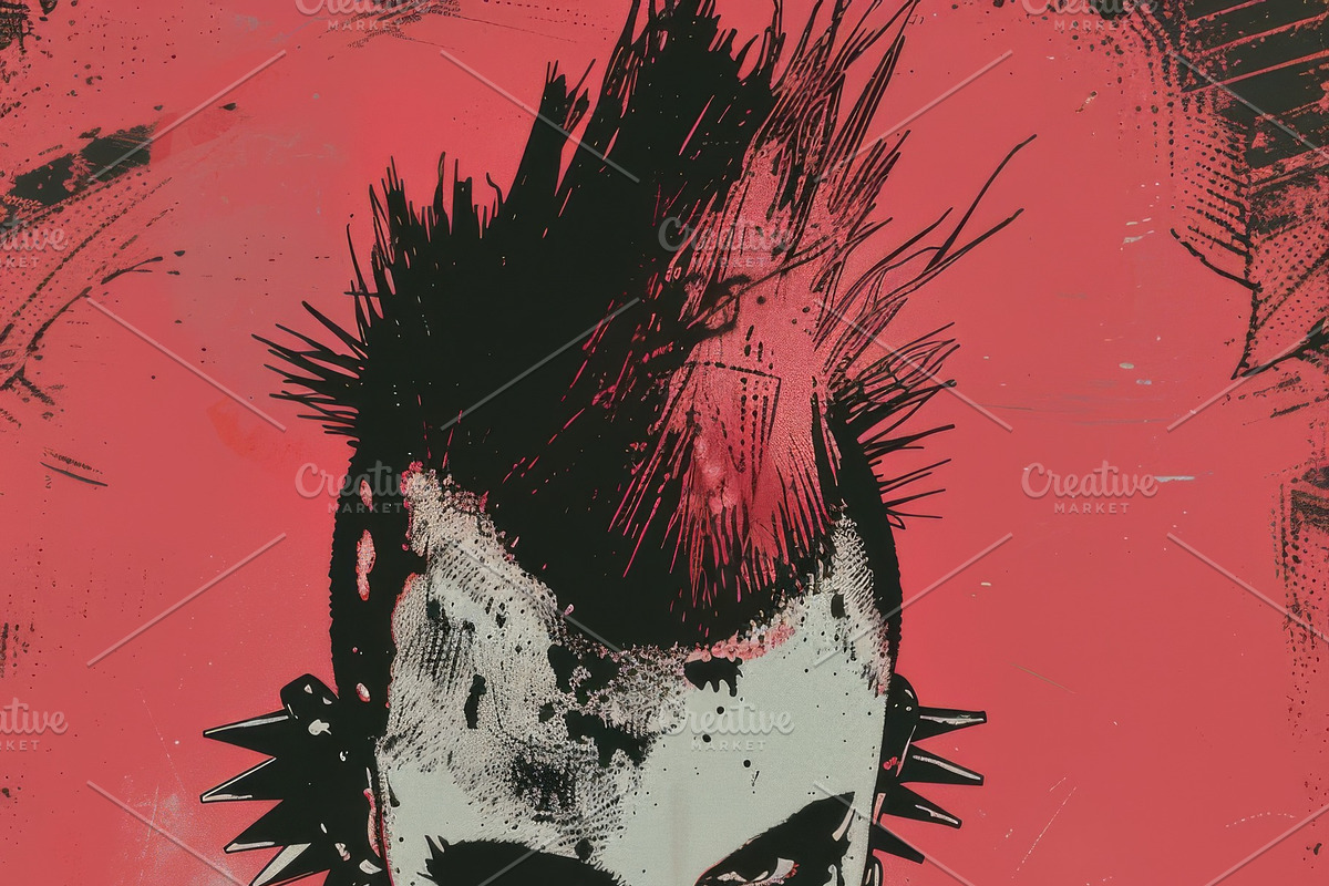 Edgy punk poster or flyer, a Person Illustration by Handmadefont