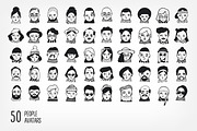 50 People avatars | People Illustrations ~ Creative Market