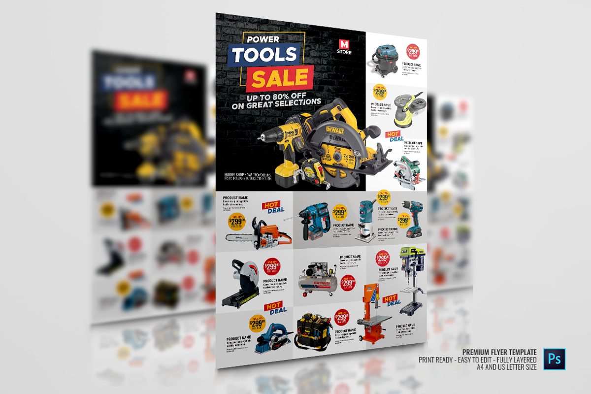 Construction Tools Sales Flyer, a Flyer Template by PSDPixel
