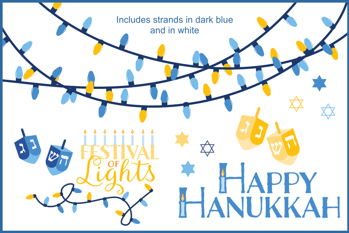 Hanukkah Lights Vector Clipart, an Illustration by Kelly Jane Creative ...