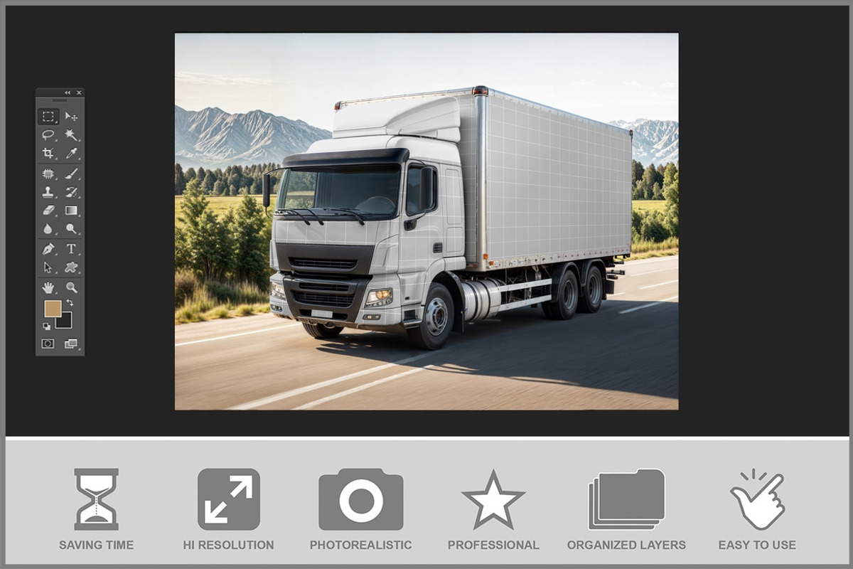 Refrigerated Truck Mockup, a Product Mockup by Bruno's Shop
