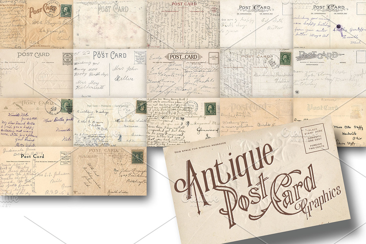 90+ Antique Postcard Graphics, an Object Graphic by Eclectic Anthology