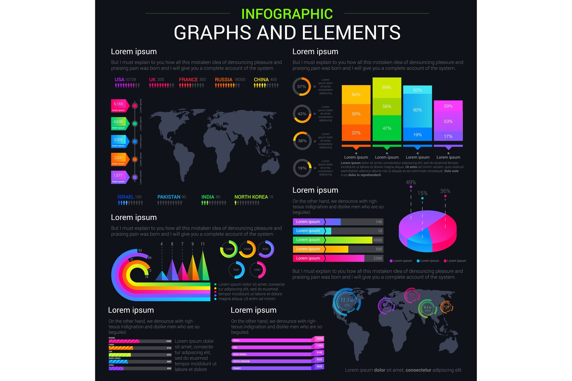Infographic chart and graphs, vector | Work Illustrations ~ Creative Market