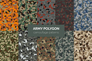 Army Polygon Camouflage Patterns, a Pattern Graphic by 3Y_Design