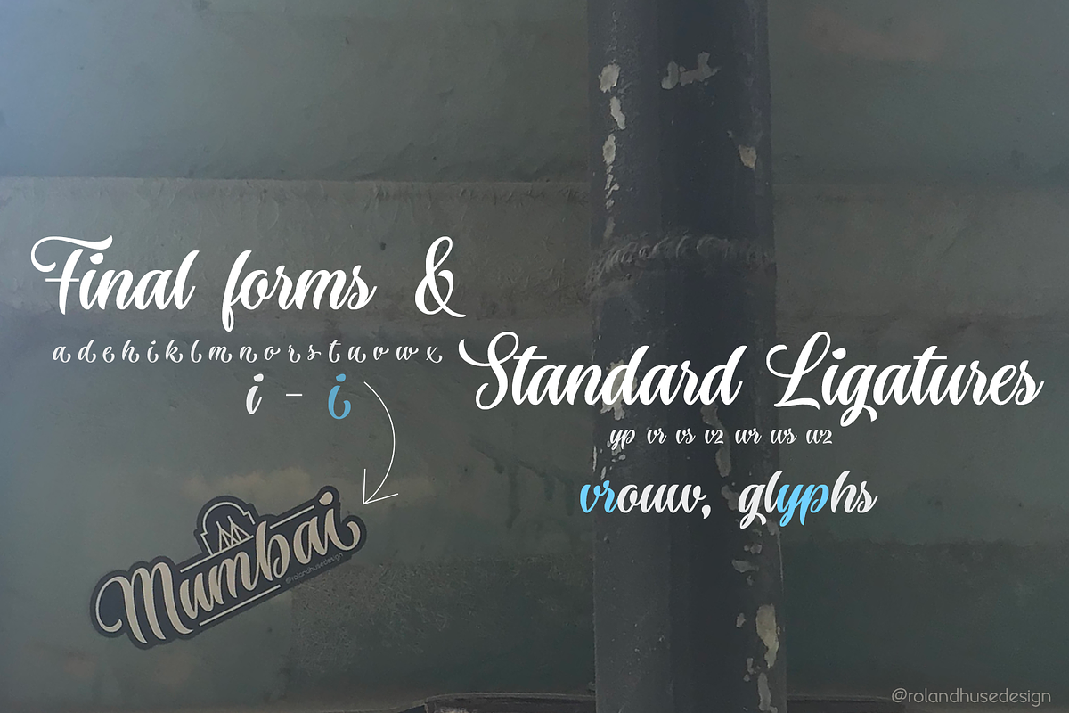 The Mumbai Sticker, a Script Font by Roland Huse Design