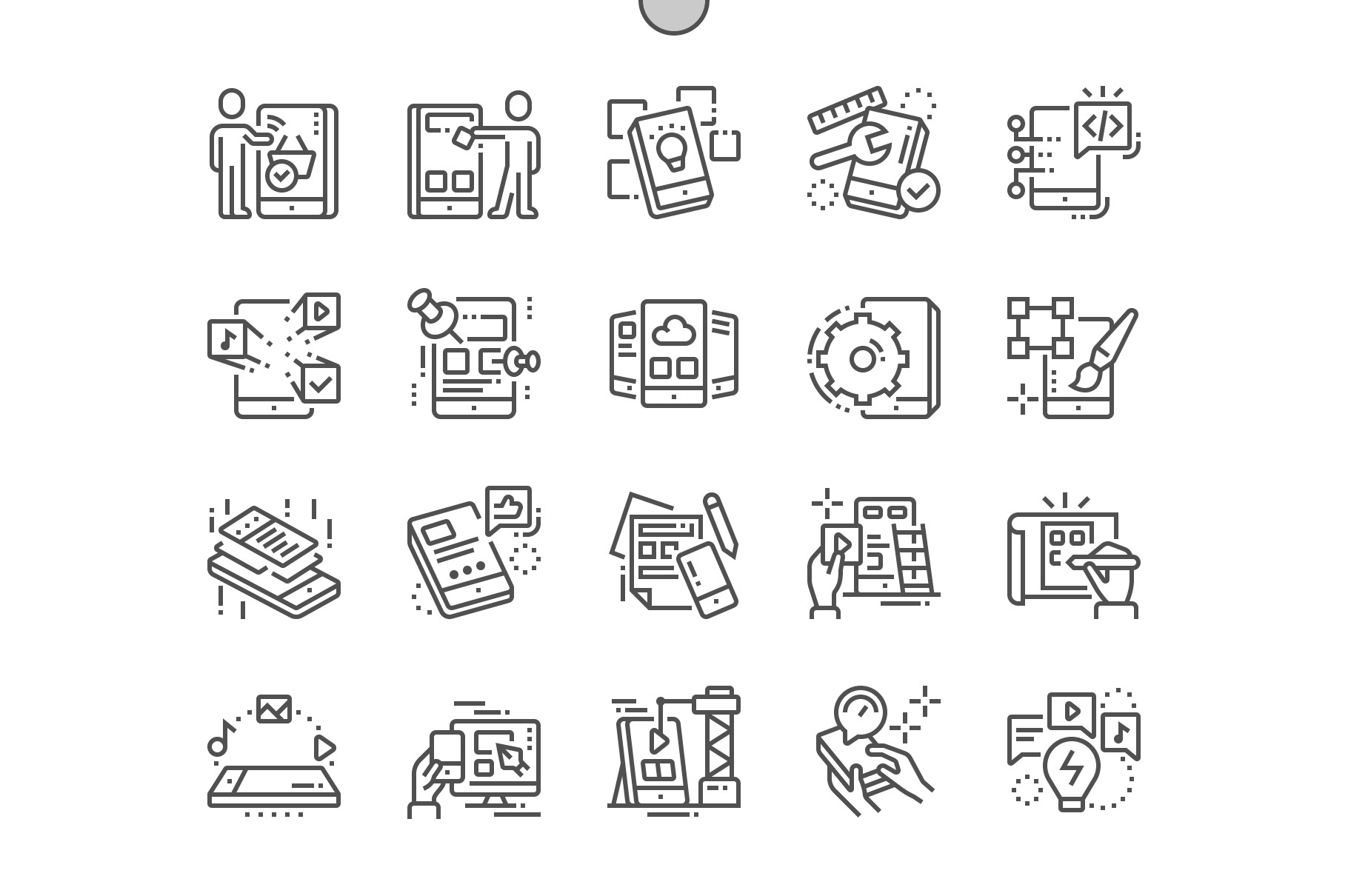 Mobile app development Line Icons, an Outline Icon by Palau | Creative ...