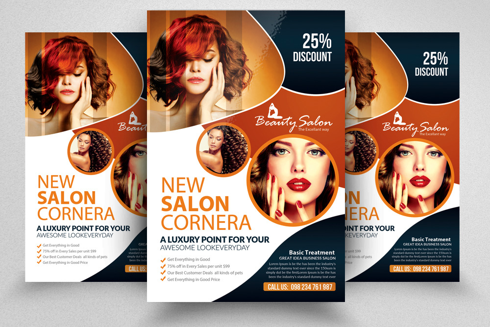 Modern Salon Flyer, a Flyer Template by Psd Templates