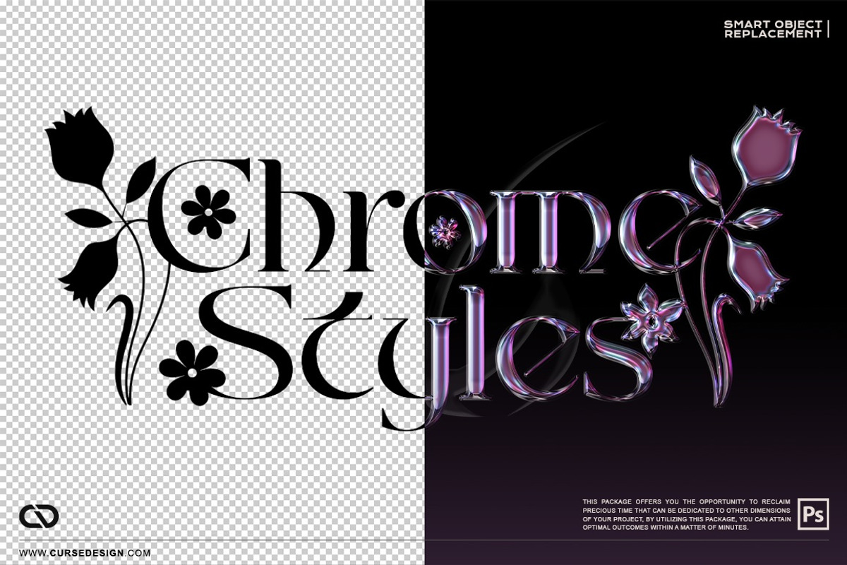 Chrome Styles Text Effects I 10 PSD, an Action Add-On by Cursedesign