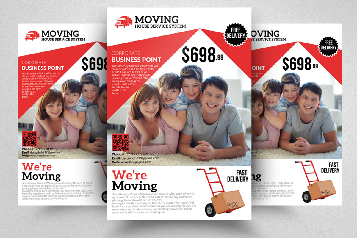 Moving House Service Flyer, a Flyer Template by Psd Templates