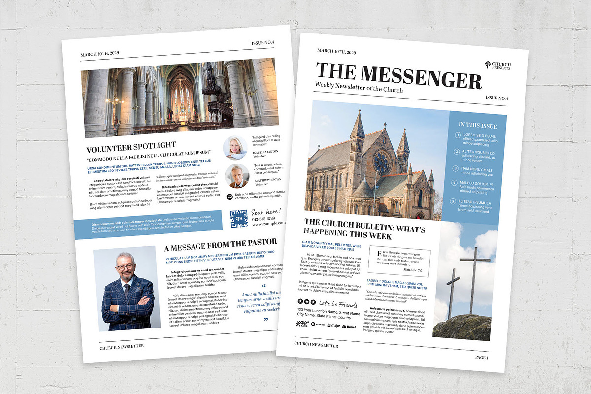 Church Newsletter Template, a Brochure Template by BrandPacks