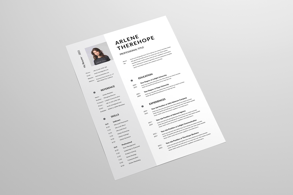 Resume | MS Word & Indesign, a Resume Template by Leaflove