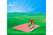 Picnic landscape | Food Illustrations ~ Creative Market