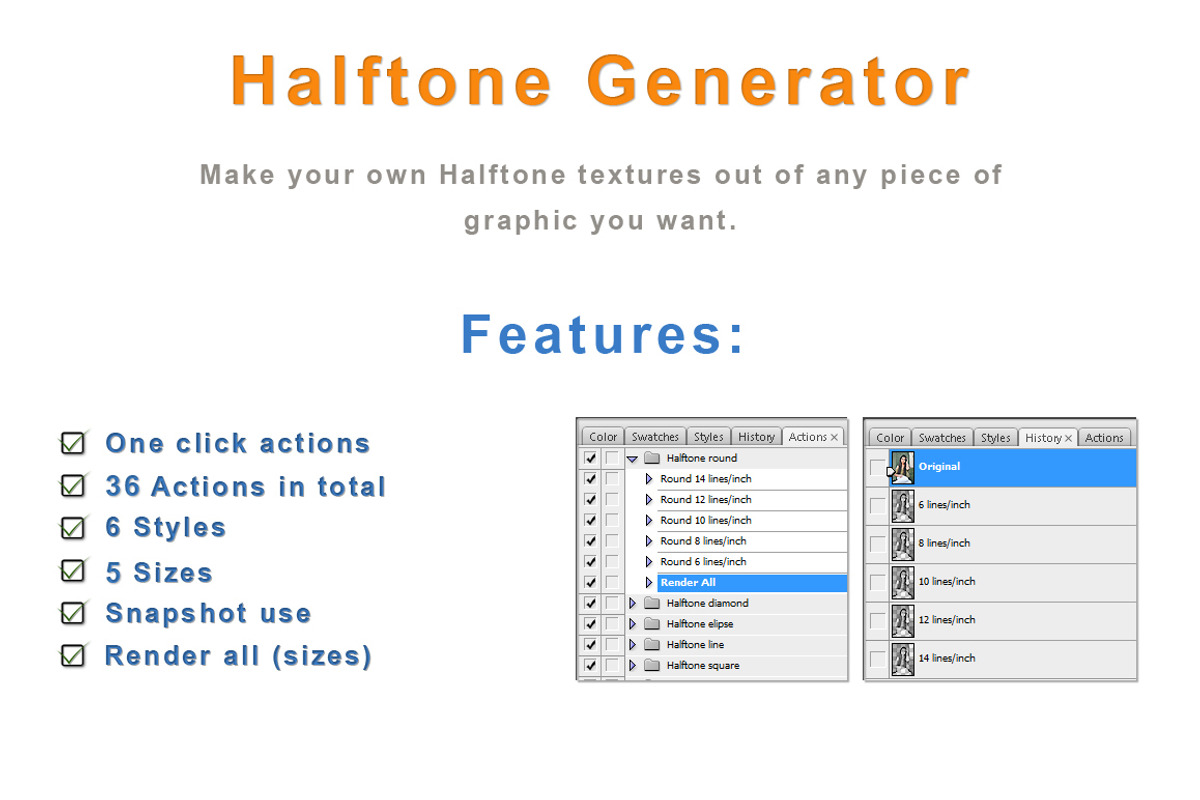 Halftone Generator, an Action Add-On by DesignThor