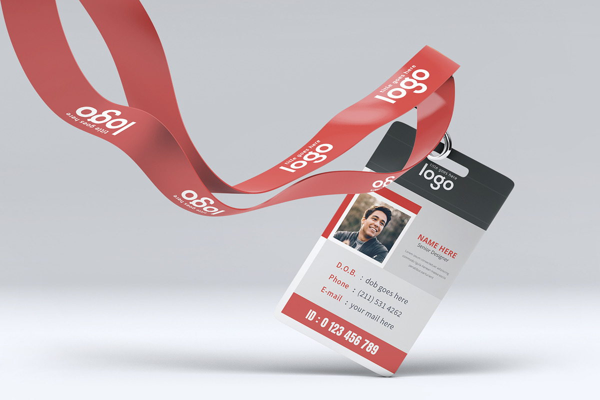 Red and Black ID Card Design, a Stationery Template by ZAAS
