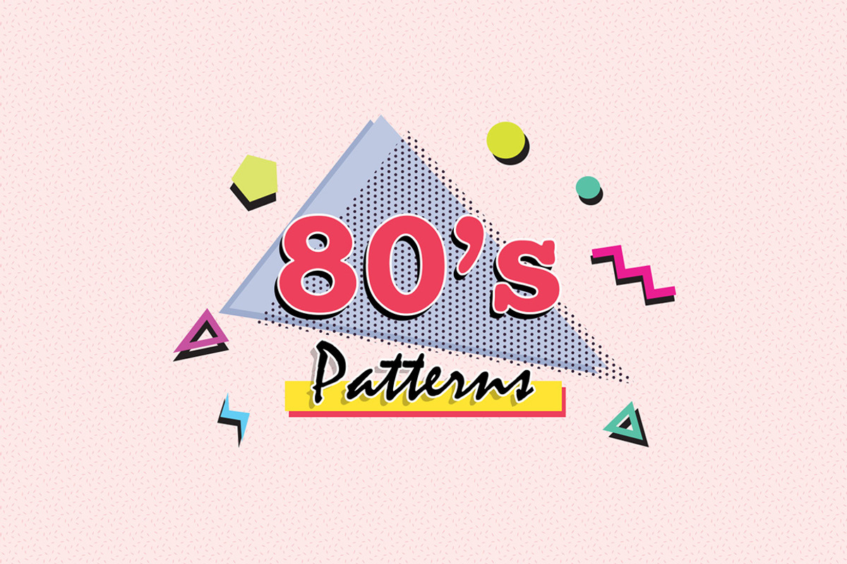 80s Retro Seamless Vector Patterns, a Pattern Graphic by Medialoot