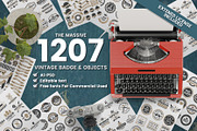 1207 Vintage Badge & Objects, a Branding & Logo Template by Toonsteb
