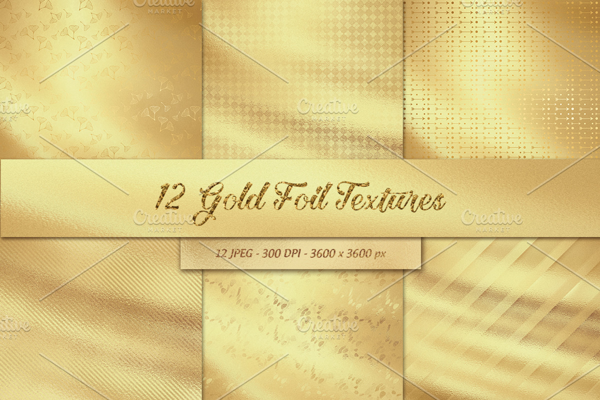 12 Gold Foil Textures, a Texture Graphic by Orange Fox