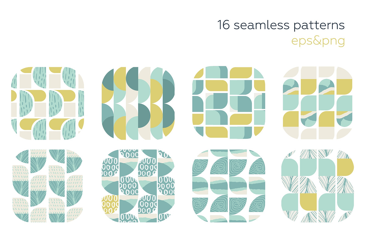 Vintage geometry patterns collection