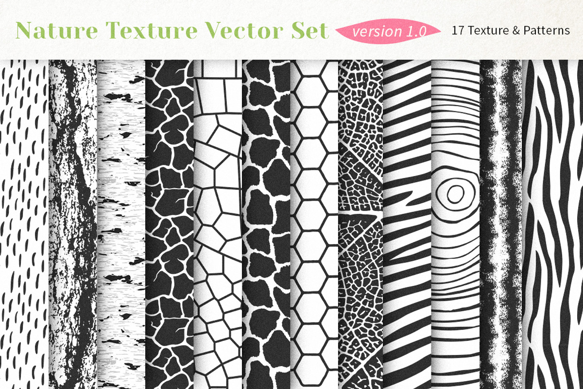 Nature Texture Vector Set, a Pattern Graphic by Perfect Design