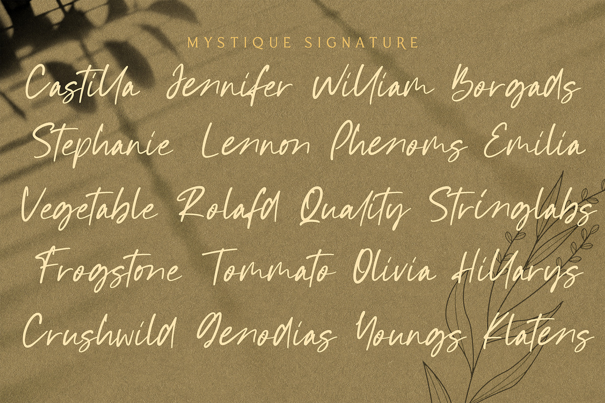 Mystique - Luxury Signature Font, a Script Font by StringLabs