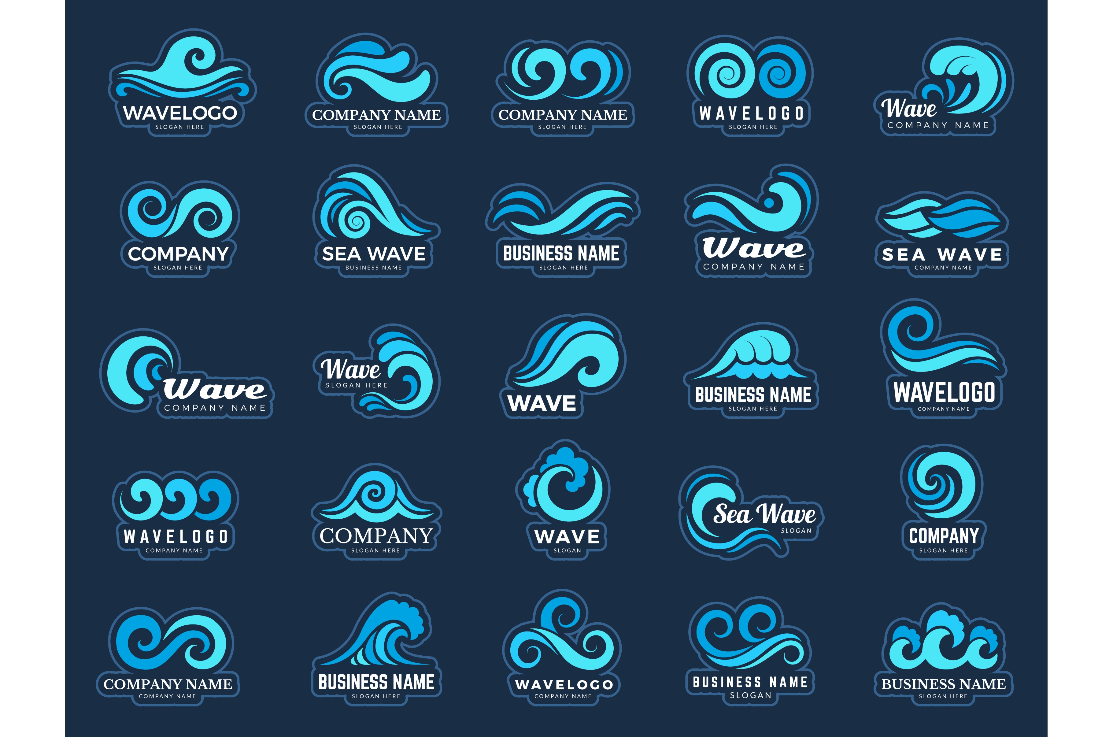 Wave logo. Stylized extreme round, a Background Graphic by Onyx