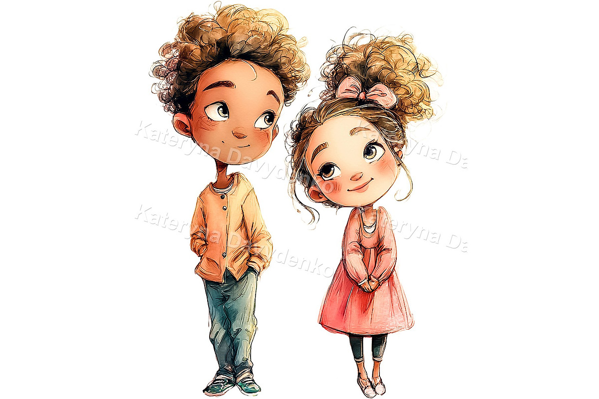 Romantic Clipart. Sweet expressions, a Person Illustration by Bubert Art