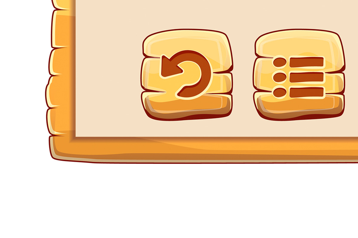 Vector game window with buttons., a Templates & Theme by julia_musdotter