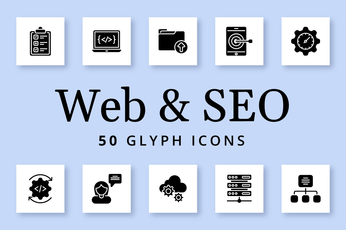 Web and SEO | Solid Icons ~ Creative Market