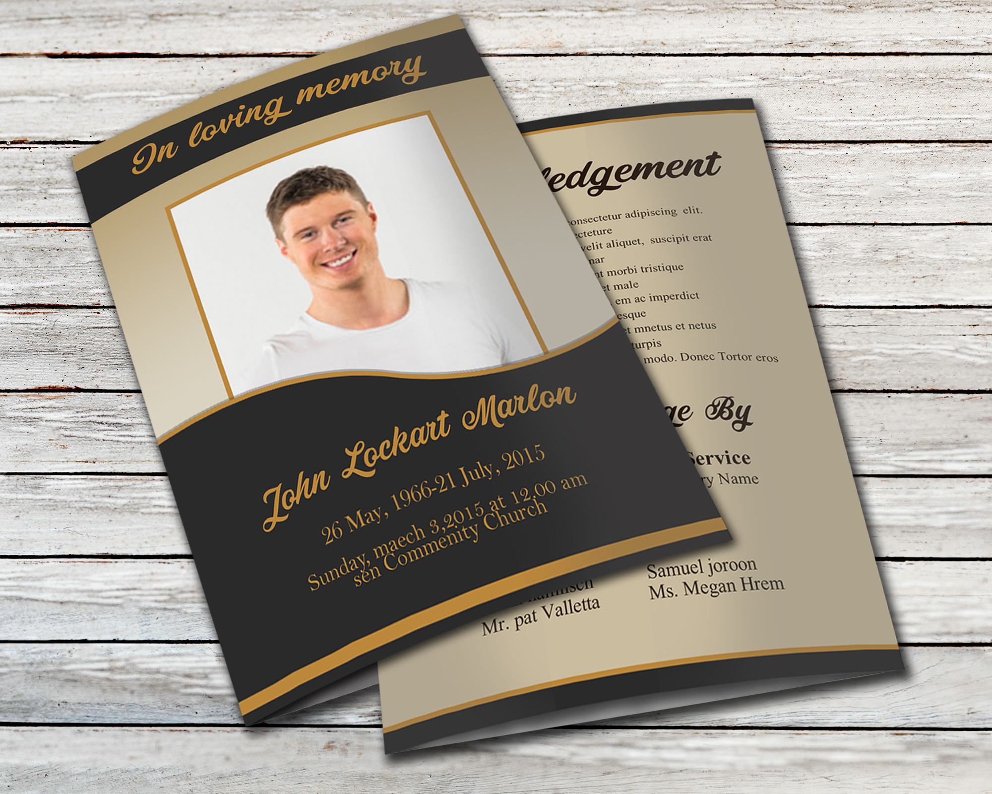 Obituary Program Template, a Templates & Theme by Wow Designs