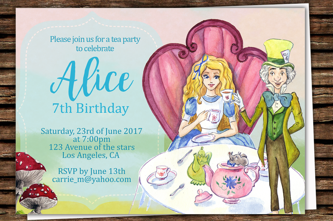DIY Wonderland Printable Invitation, an Invitation Template by Artseez ...