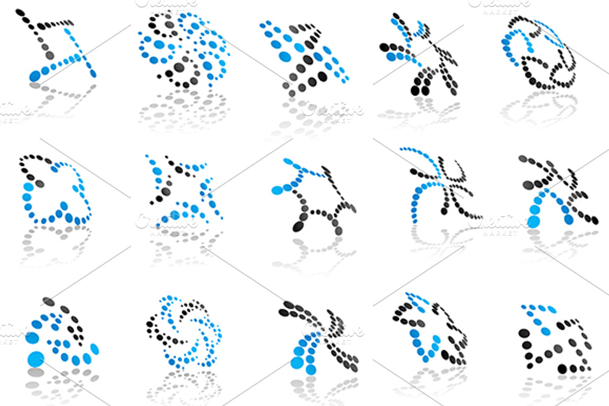 Abstract dotted icons and logos, an Icon by Vector Tradition
