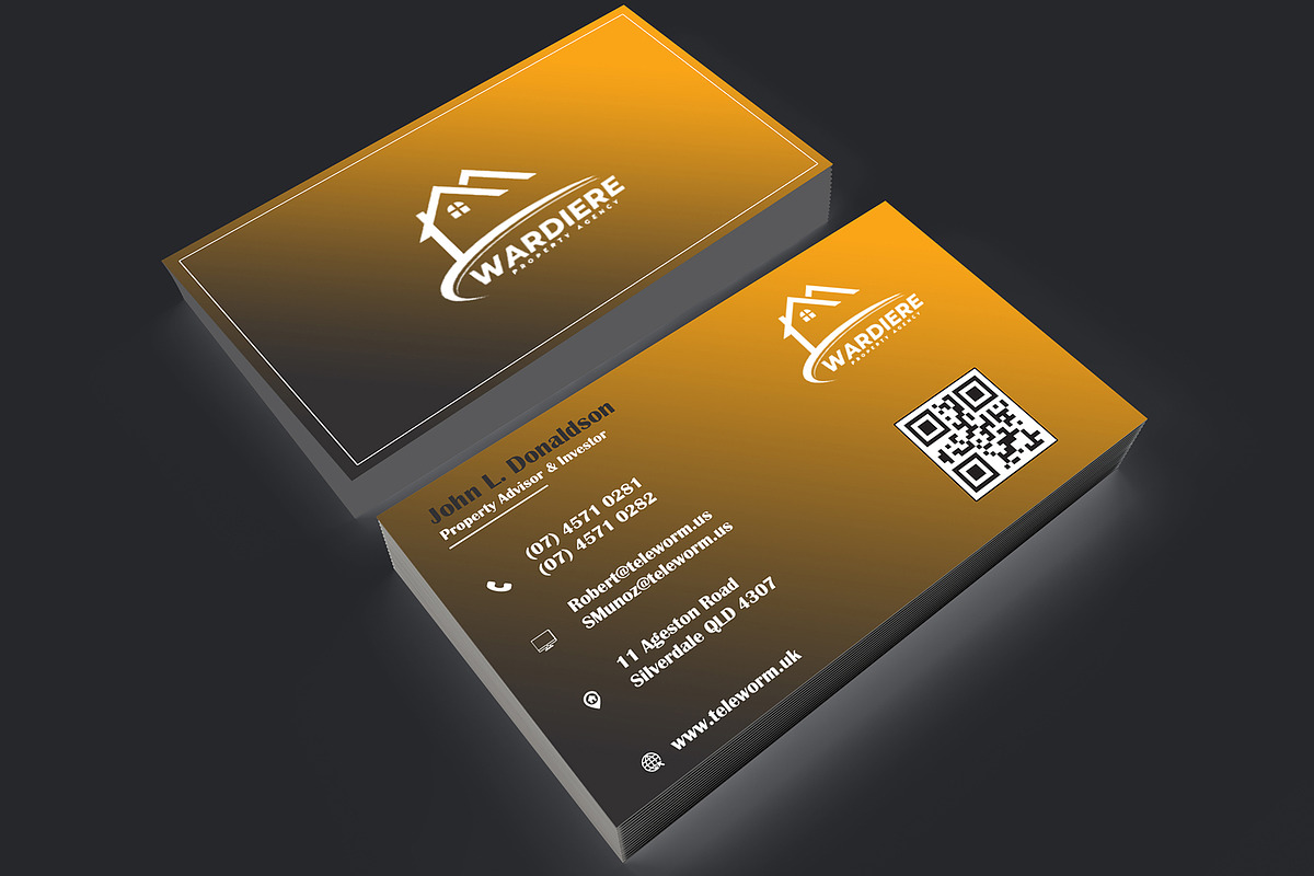 Printable Double-Sided Card PSD Template