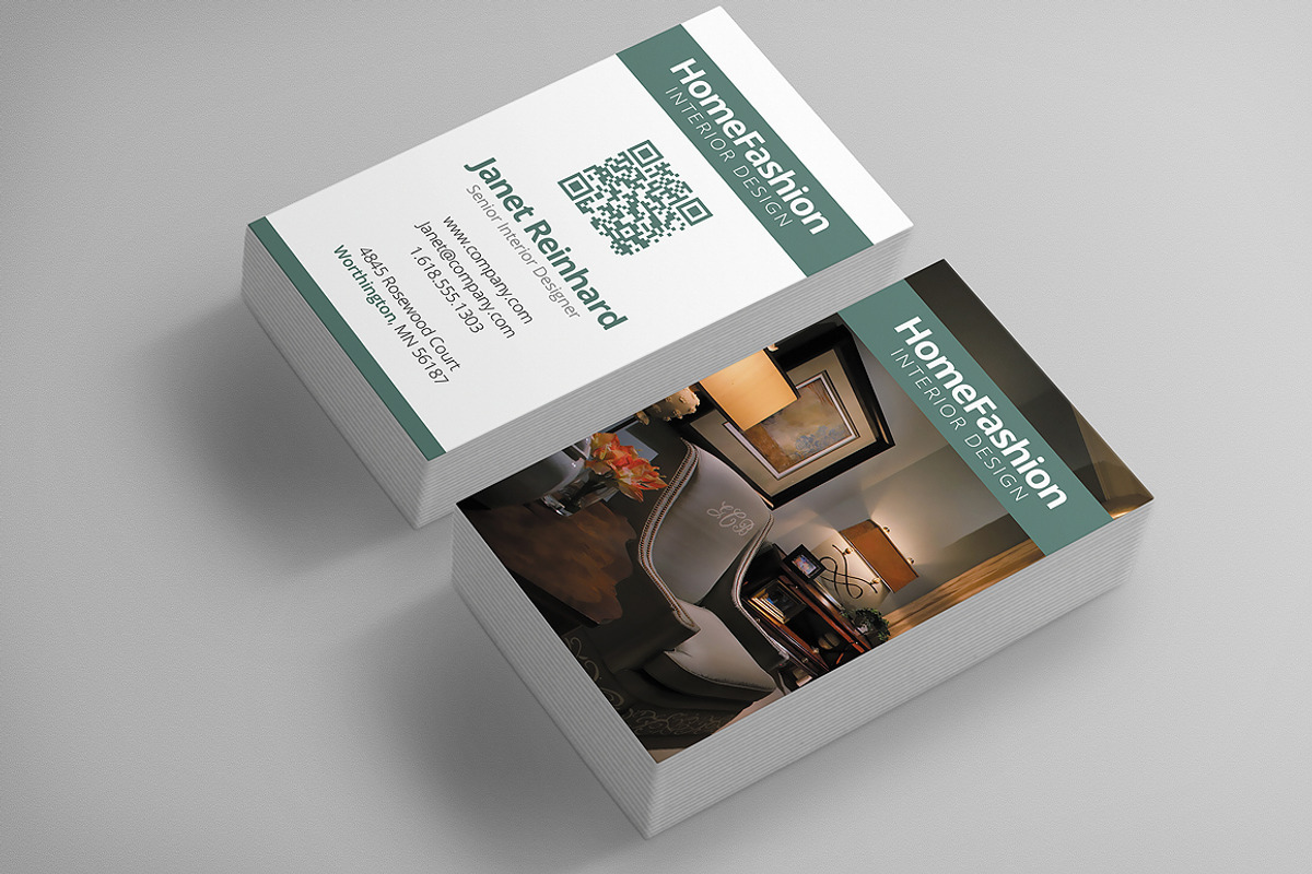 Interior Design Business Cards, a Business Card Template by Creativenauts