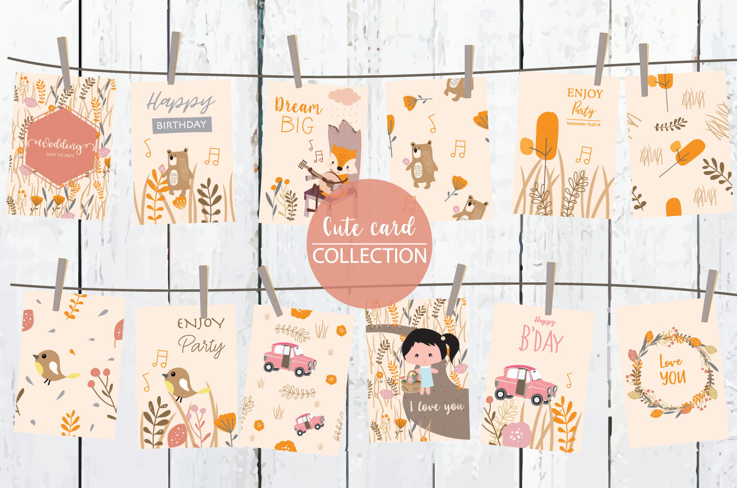 12 cute natural design cards3#, a Card Template by Piixypeach