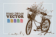 Rustic Bike Vector Illustration, a Transportation Illustration by ...