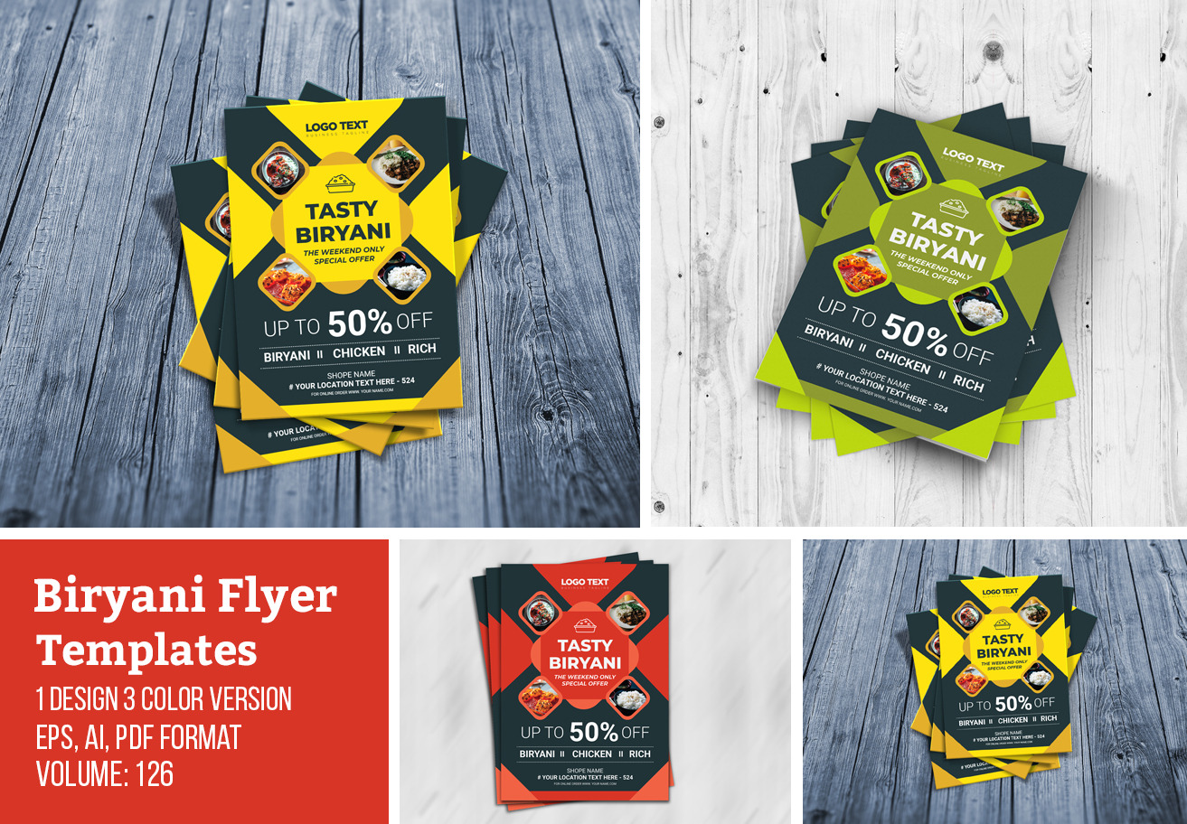 Biryani food Flyer Templates, a Flyer Template by MRI STUDIO