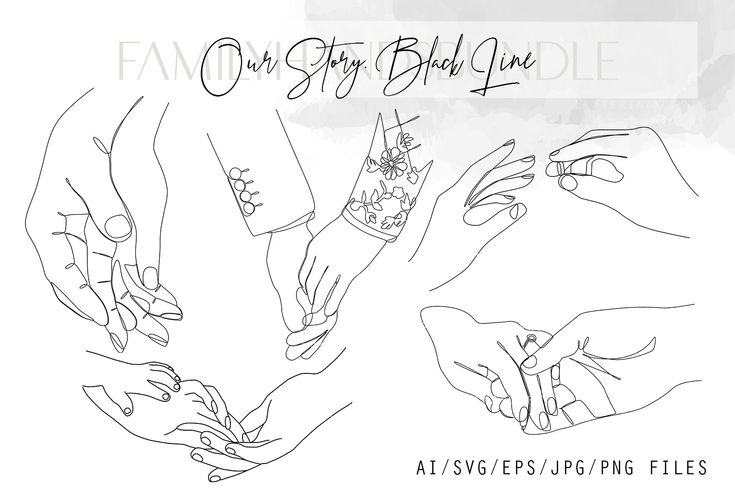 Our Story Black Line Minimal Art, an Illustration by EkaterinaViArt