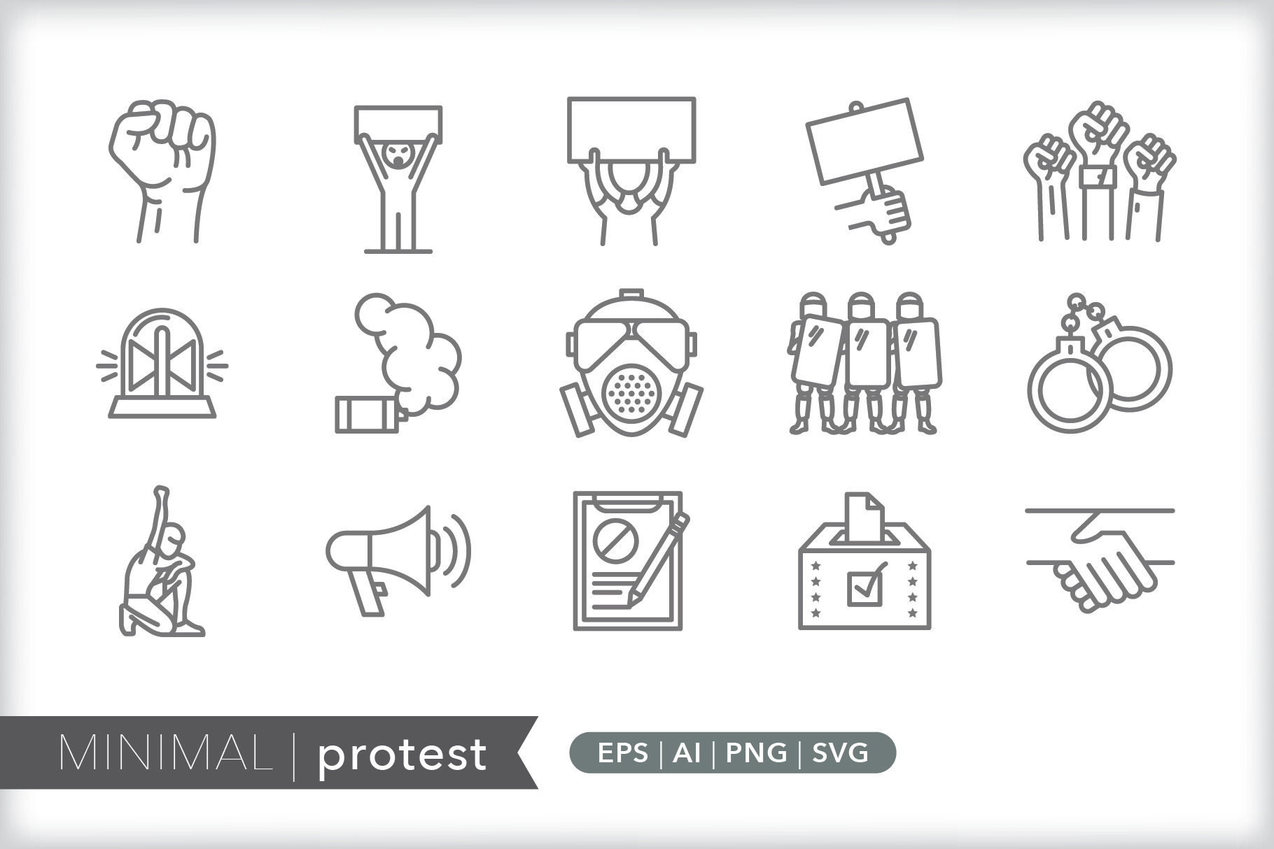 Minimal protest icons, an Outline Icon by Picture Window