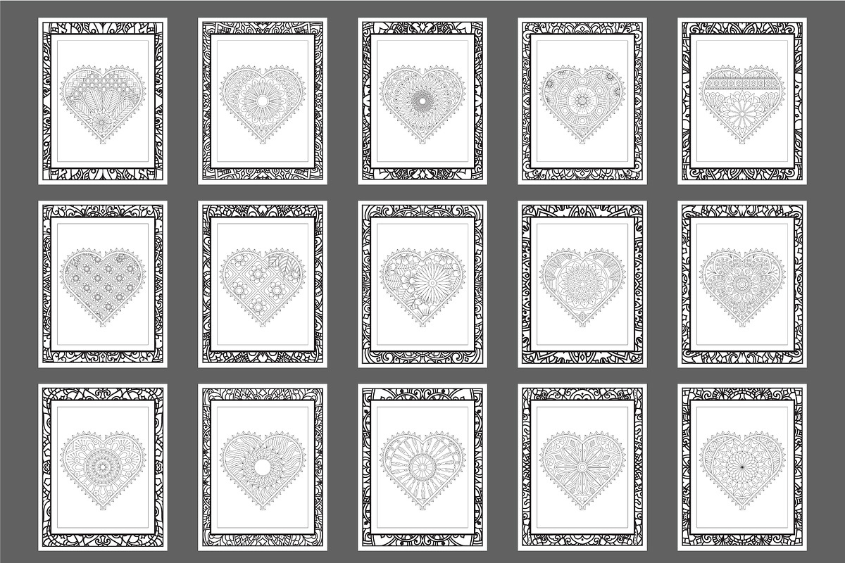 100 Valentines Day Coloring Pages, an Object Illustration by Blue ...
