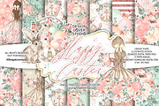 - 50%Happy Easter digital paper pack, a Pattern Graphic by ...
