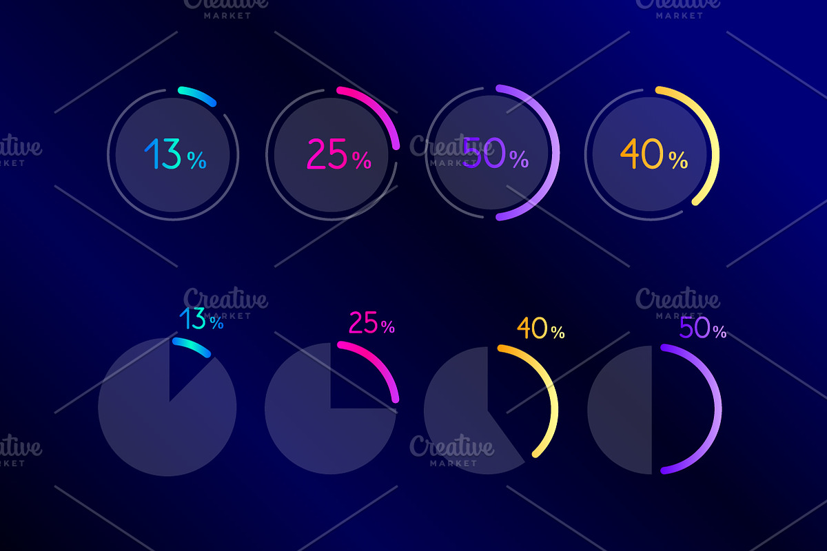 Circle, round pie chart, graph., an Icon by VectorAN