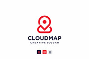 Pin Cloud Logo Template, a Branding & Logo Template by EndR_ID
