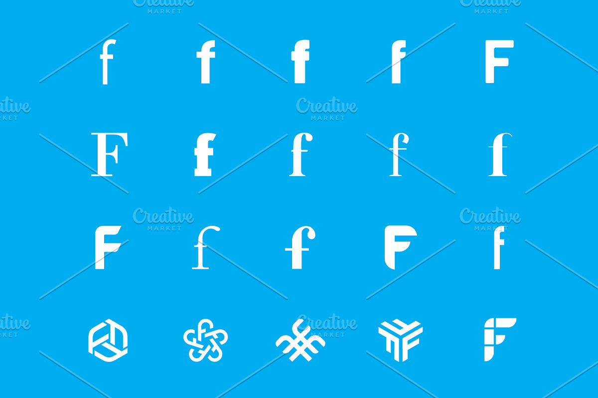20 F Letter Logos - Vector & Mock-Up, a Branding & Logo Template by ...