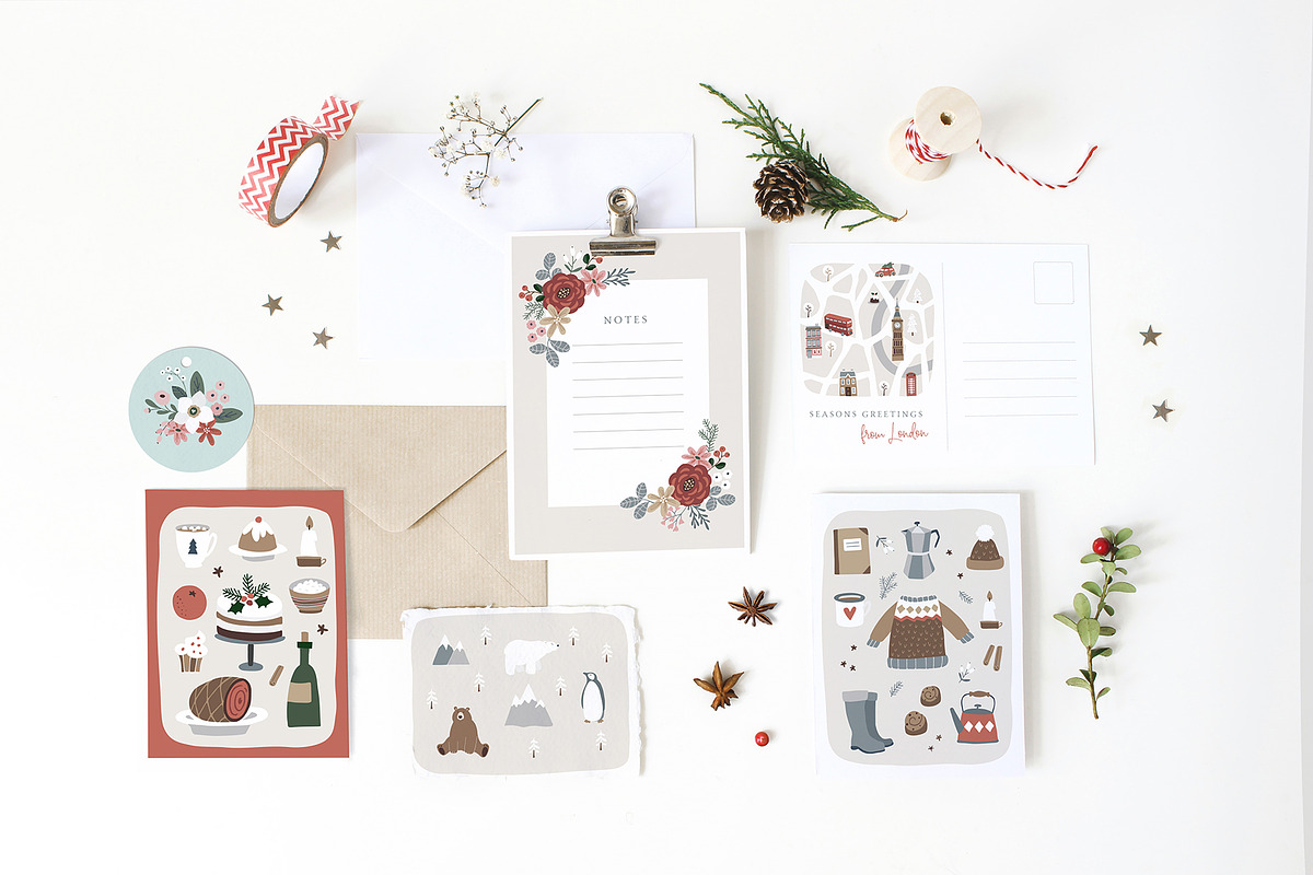 Charming Christmas card, map creator