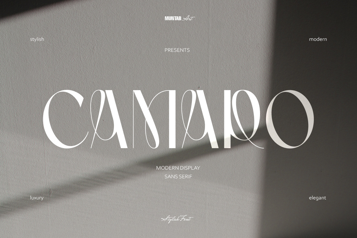 Camaro | Stylish Display, a Sans Serif Font by Muntab_Art | Creative Market