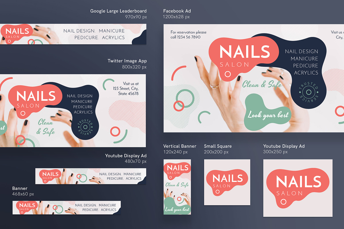 Promo Bundle | Nail Design Salon, a Poster Template by Amber Graphics