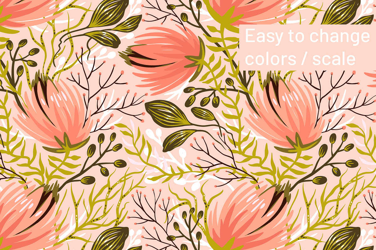 Big&Bright, vector floral patterns, a Pattern Graphic by Patternstory