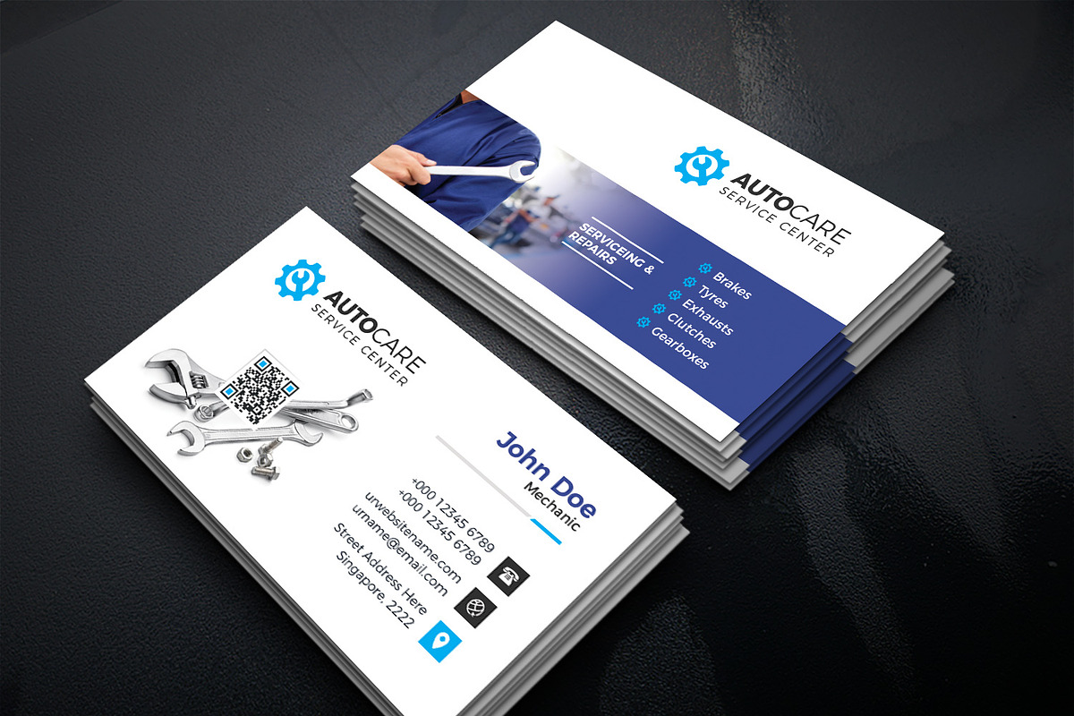 Car Service Business Card, a Business Card Template by GenerousArt